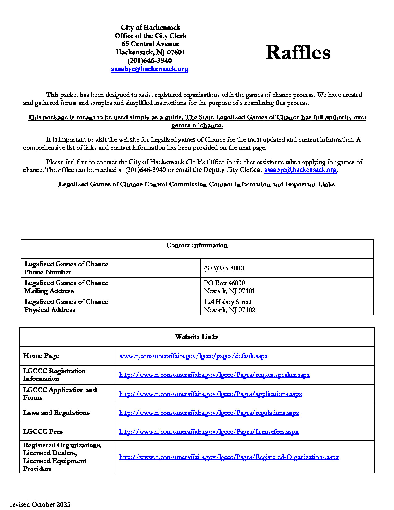 City Clerk - The City Of Hackensack